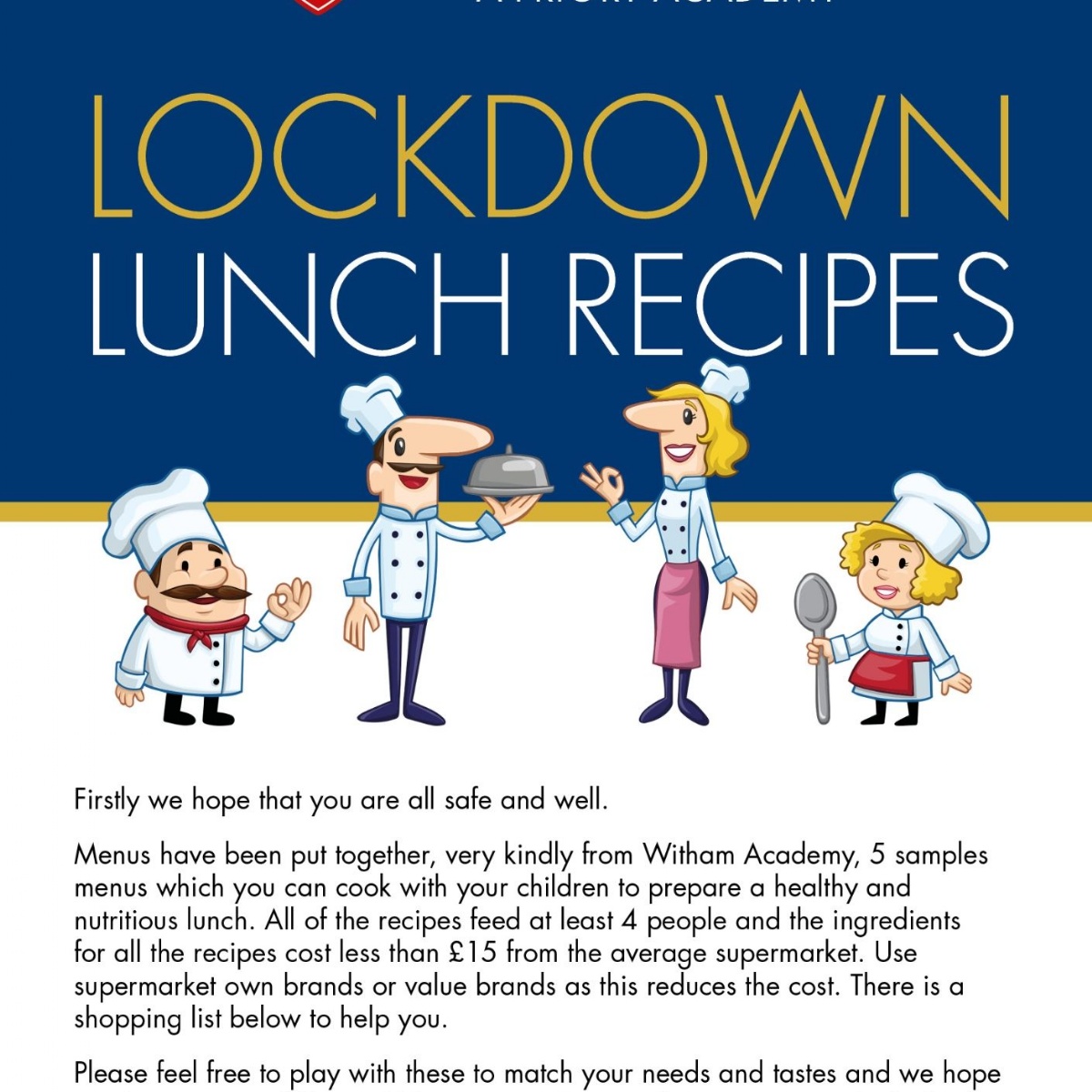The Priory City of Lincoln Academy - Lockdown Menus